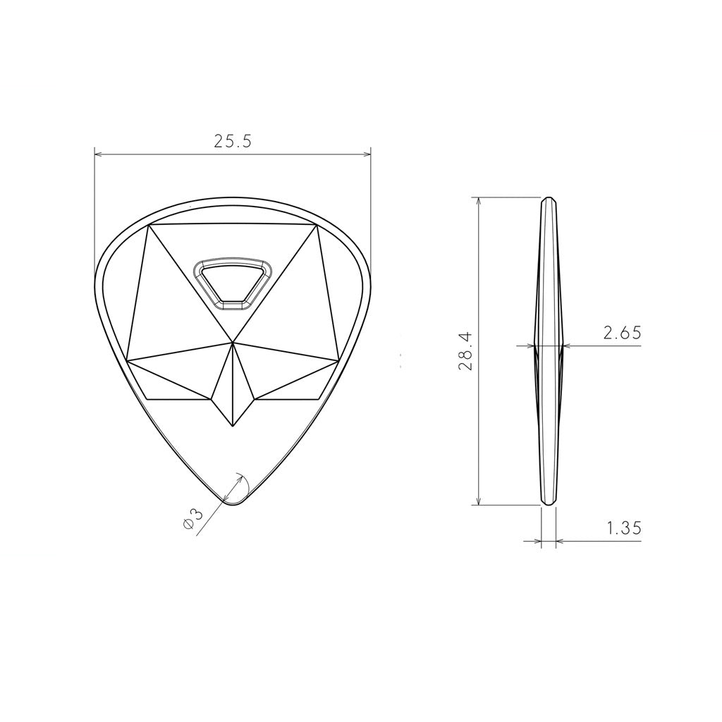Guitar Pick Set Rombo Diamond (4 Guitar Picks) - 2 mm - ROMBO